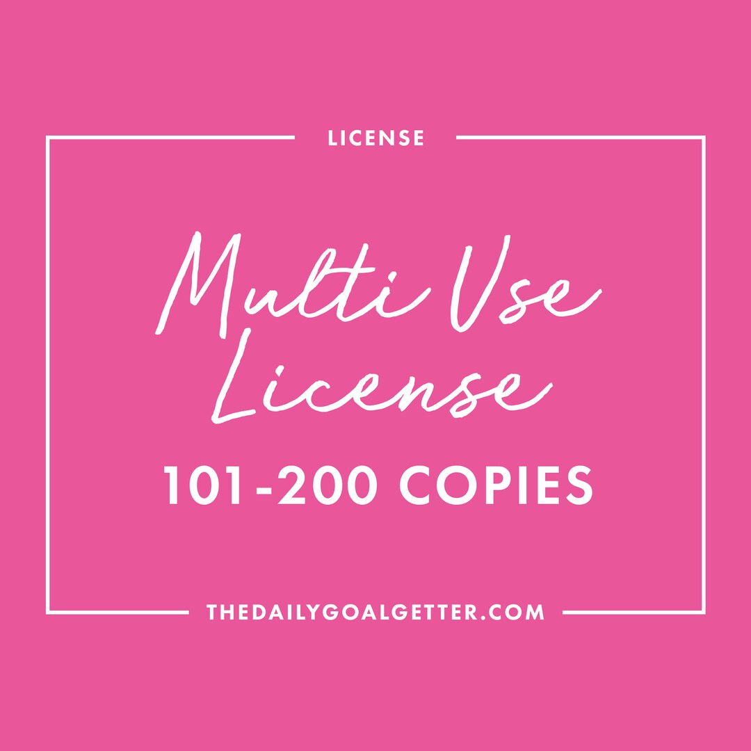 MUTLIPLE USE LICENSE: 101-200 Copies - Etsy Australia