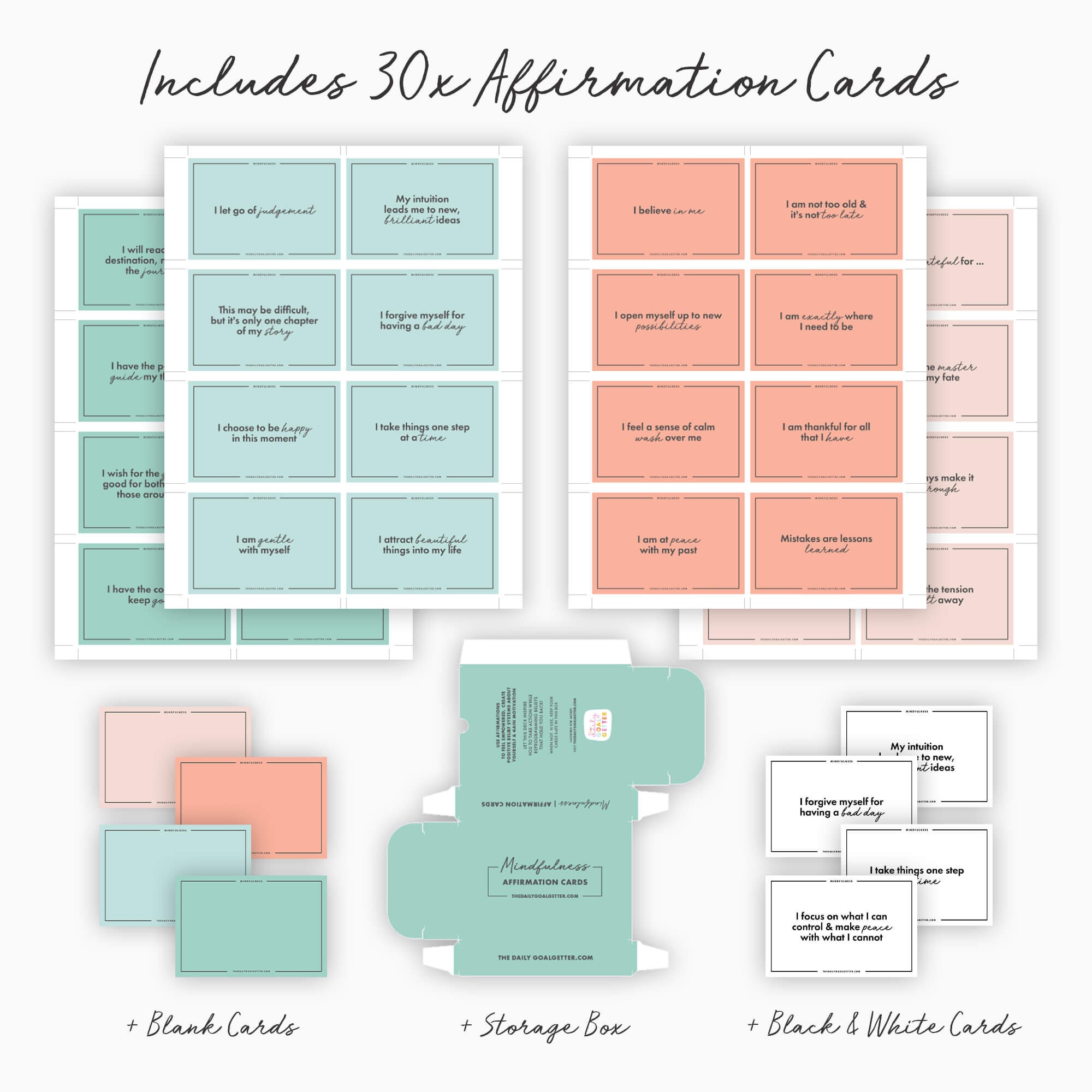 Daily Mindfulness Cards Daily Affirmation Cards Daily Self | Etsy