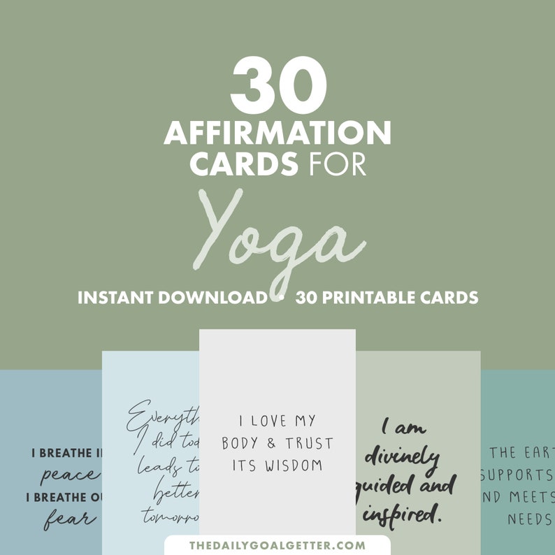 Morning Yoga Affirmations Quotes Yoga Affirmation Cards | Etsy