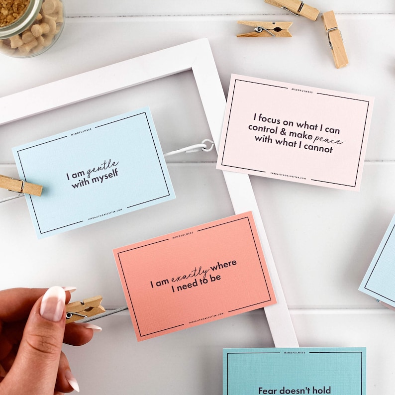 Daily Mindfulness Cards Daily Affirmation Cards Daily Self - Etsy