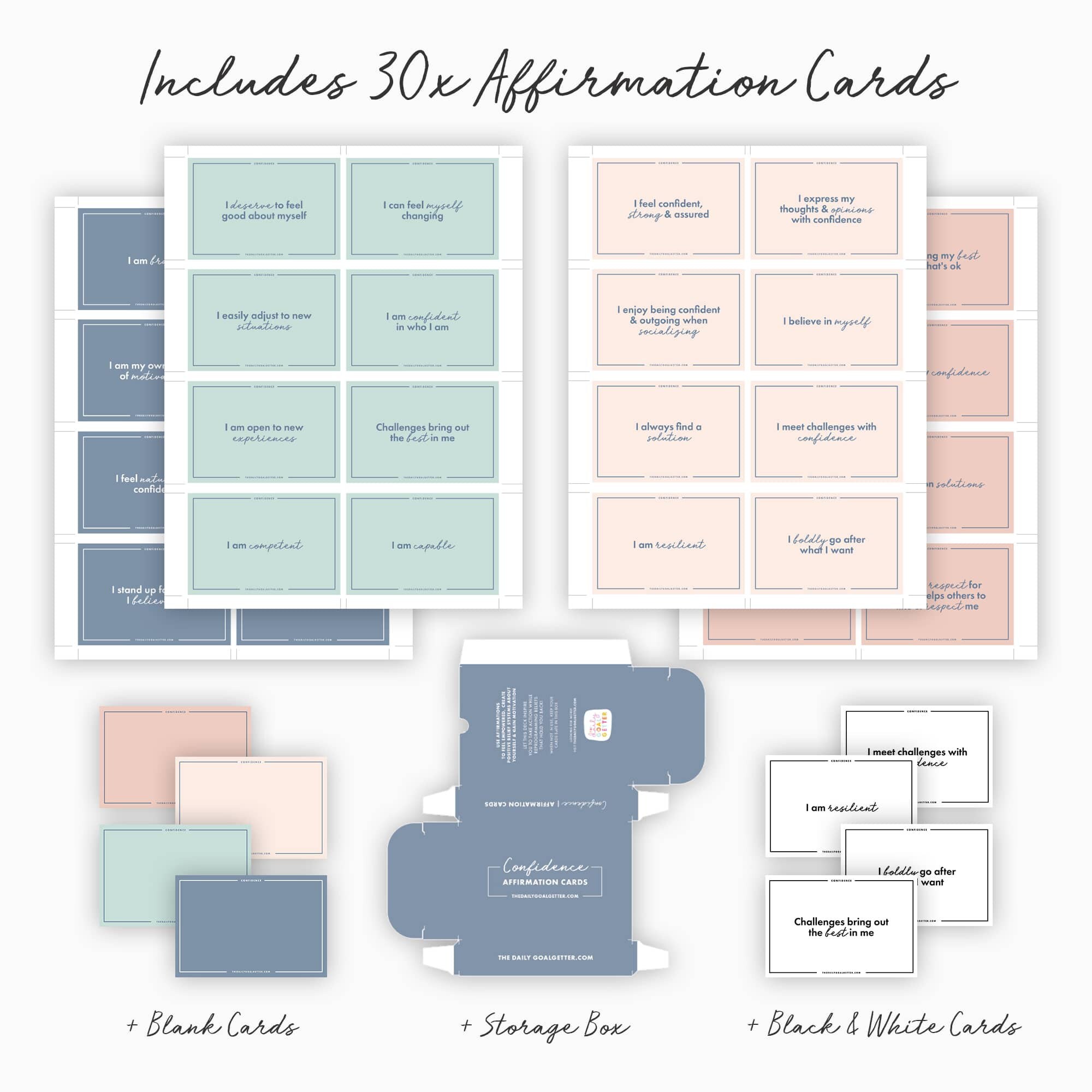 Positive Affirmation Cards Printable Confidence Gifts I Am | Etsy