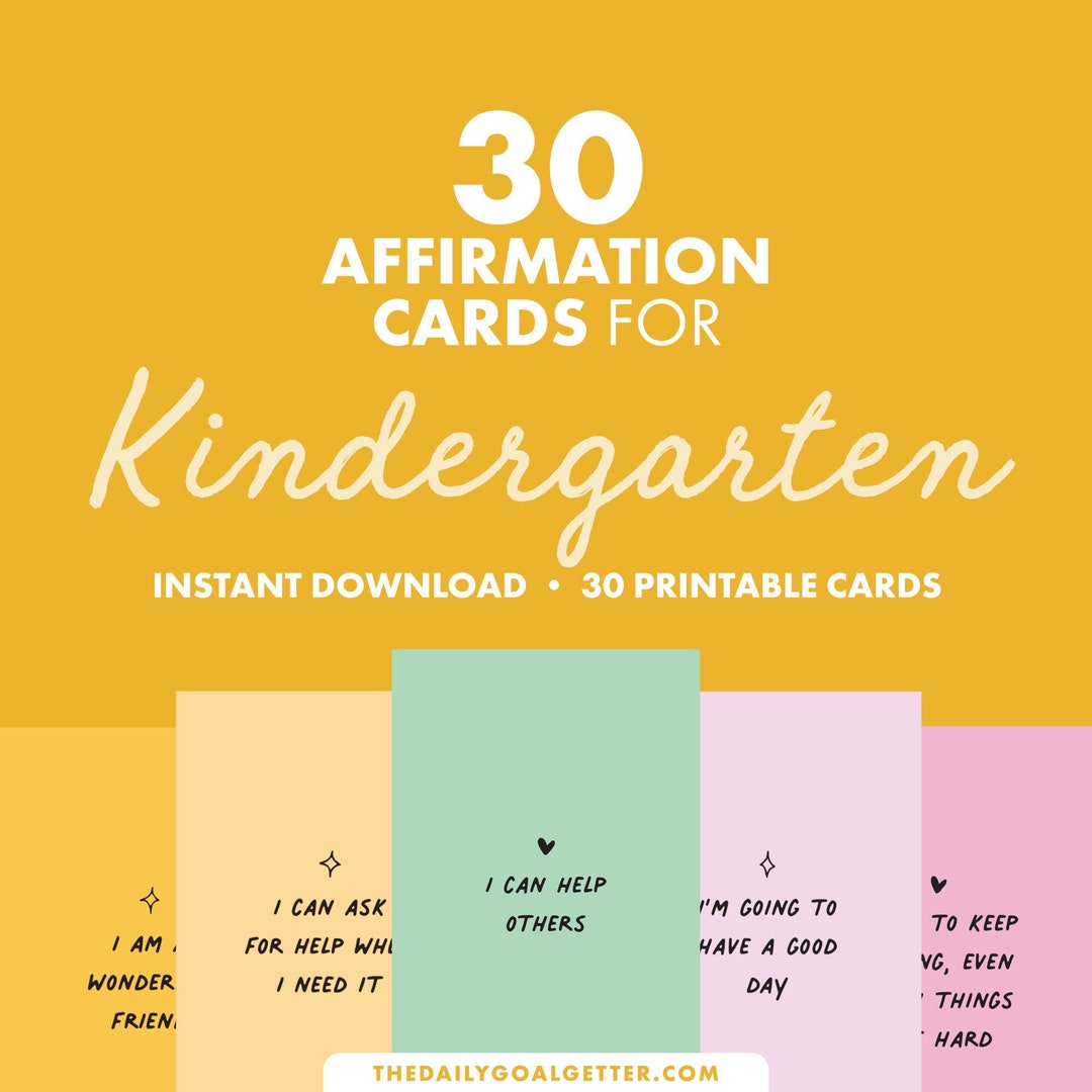Starting Kindergarten Positive Affirmations for Kids for School ...