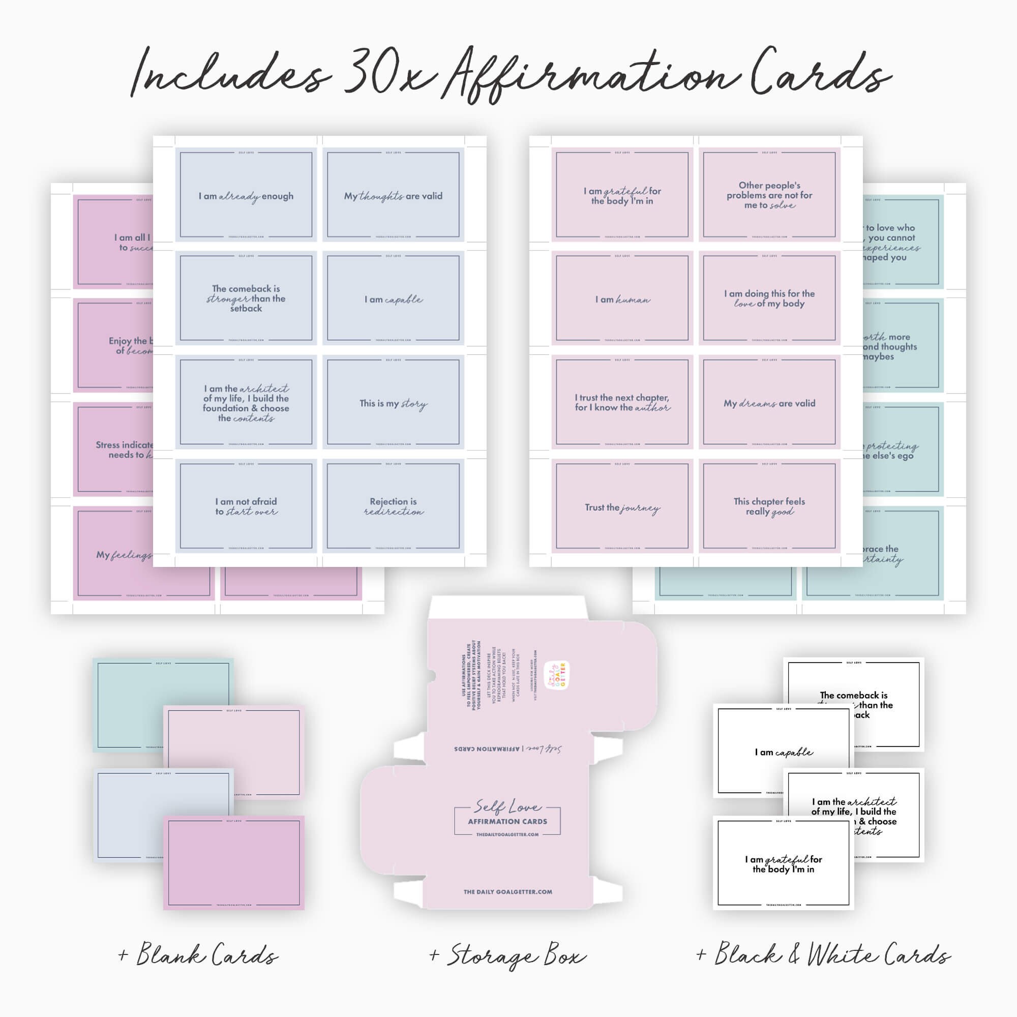 SELF CARE BUNDLE: Affirmation Cards for Self Love, Confidence & Healing ...