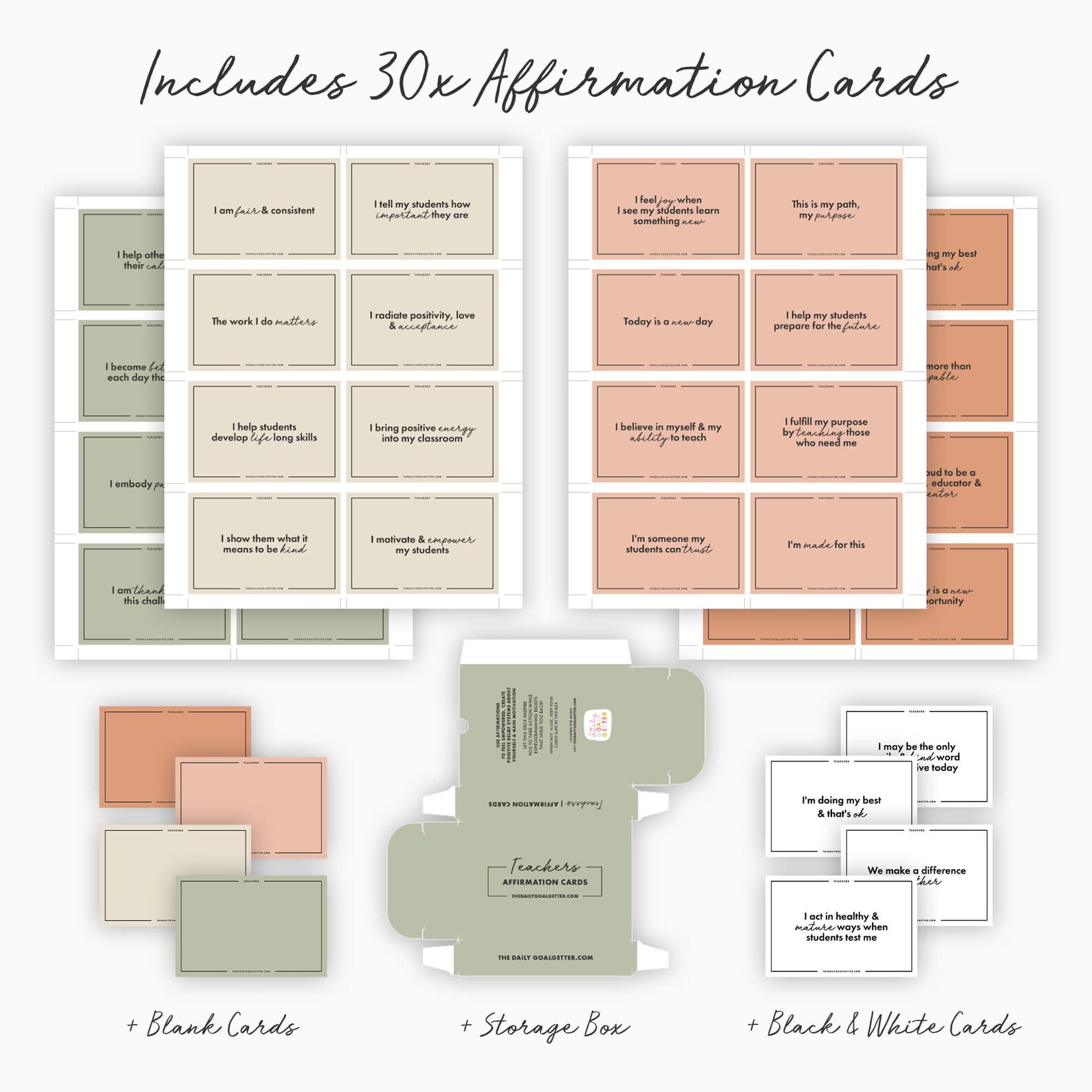 Positive Teacher Affirmation Cards, Positive Words of Encouragement for ...