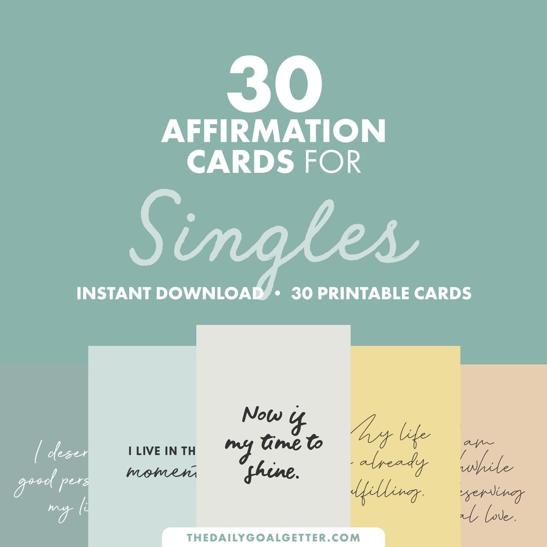 Positive Affirmations for Singles, Dating Cards, Love Affirmation Cards ...