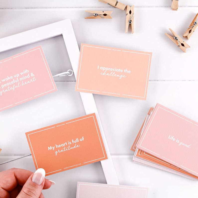 Gratitude Gifts Affirmation Card Set Gratitude Affirmations | Etsy