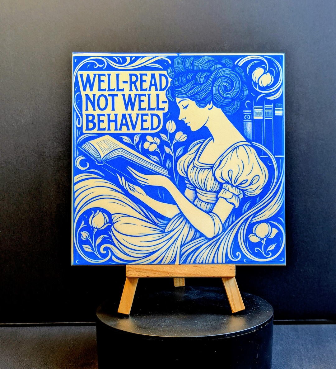 Well Read, Not Well Behaved Tile - Etsy