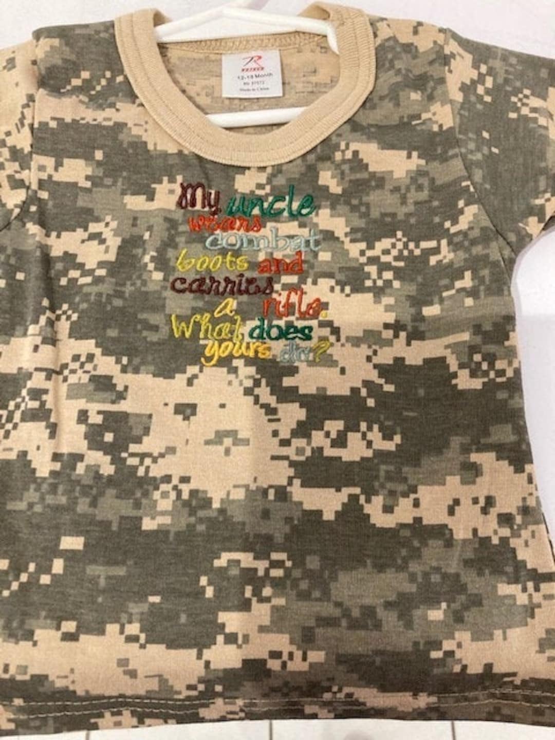 Uncle Wears Combat Boots, Camo Body Suit, Camo Tshirt, ACU Body Suit ...