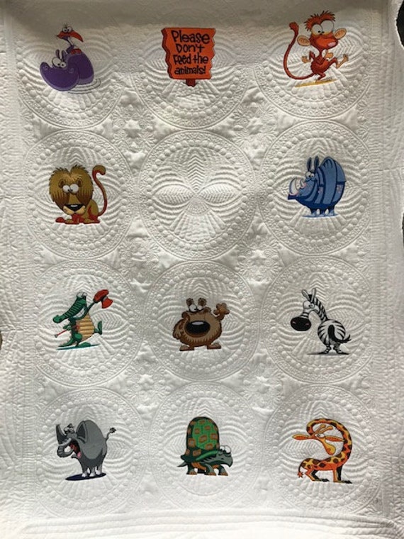 Animal Baby Quilt Personalized Zoo Quilt Personalized Baby - Etsy