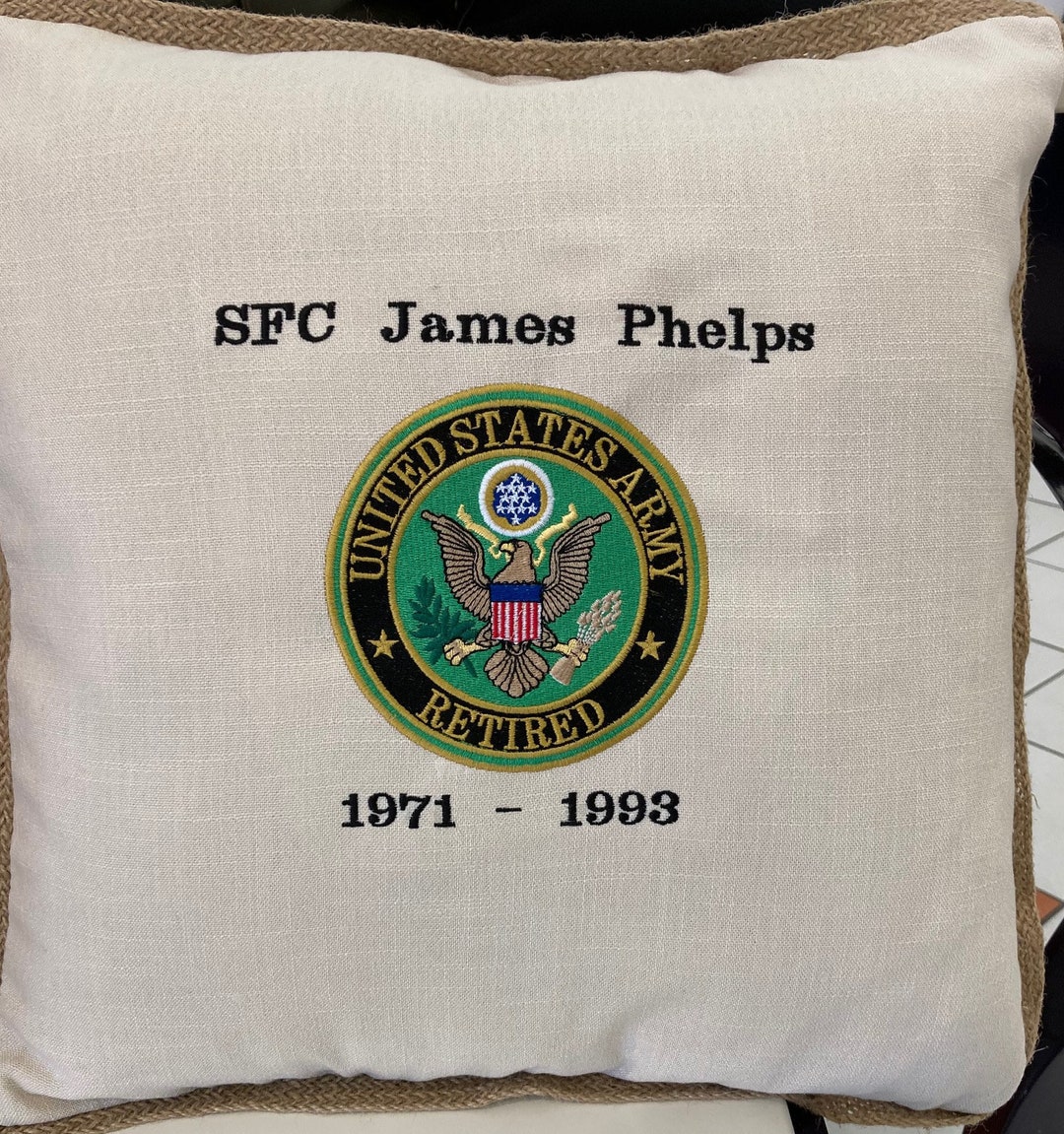 Retired Army Pillow, Army Memory Pillow, Military Memory Pillow ...