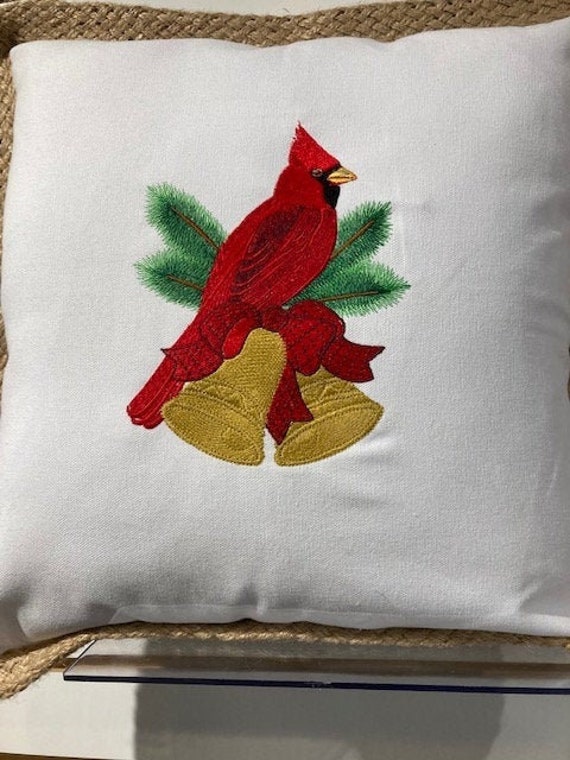 Christmas Pillow Cardinal With Bells Cardinal Pillow - Etsy Denmark