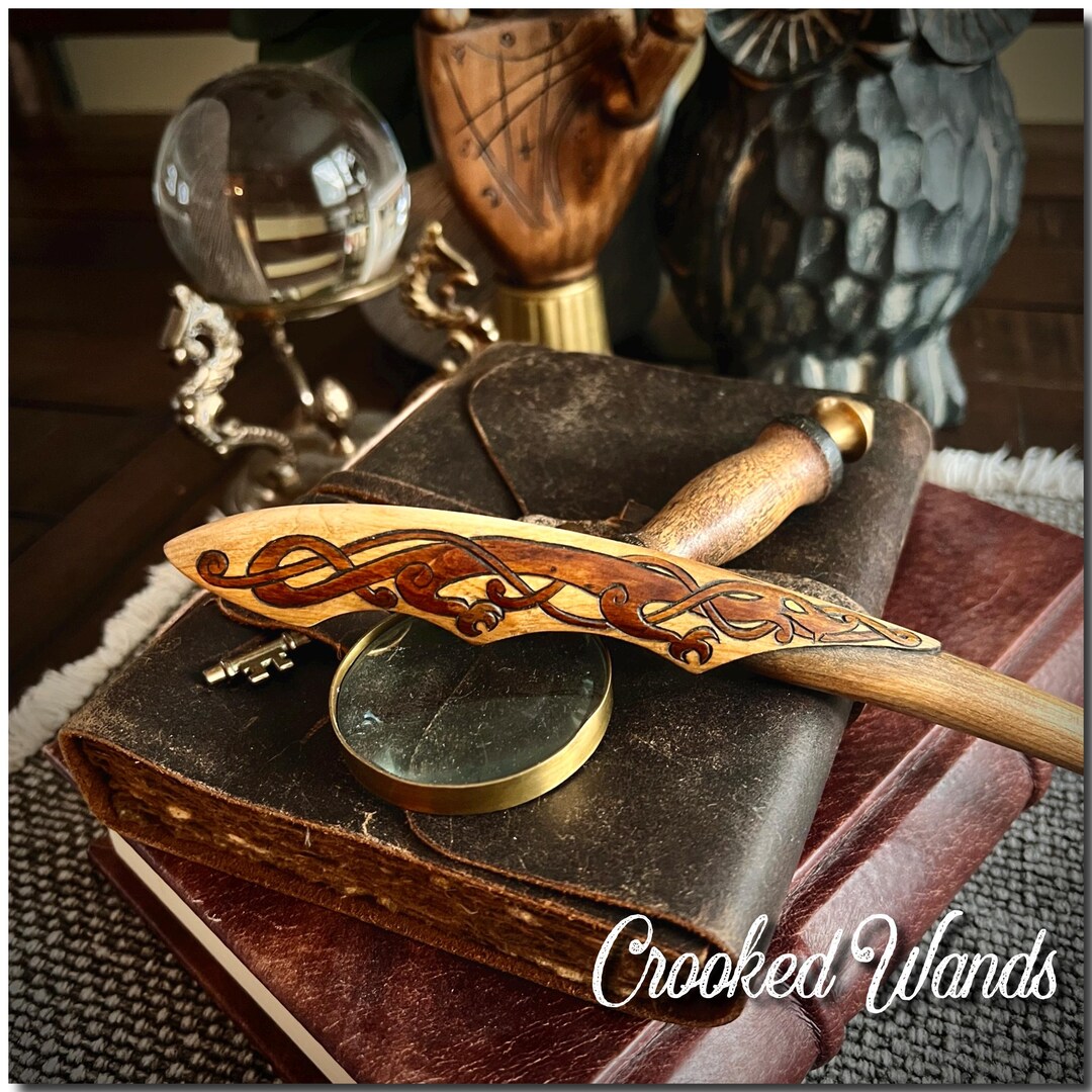 Hand Carved Cherry Wand // Hand Carved Wand // Wizard Wand // Magic ...