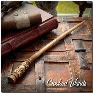 Hand Carved Beech Wand // Hand Carved Wand // Wizard Wand // Magic ...