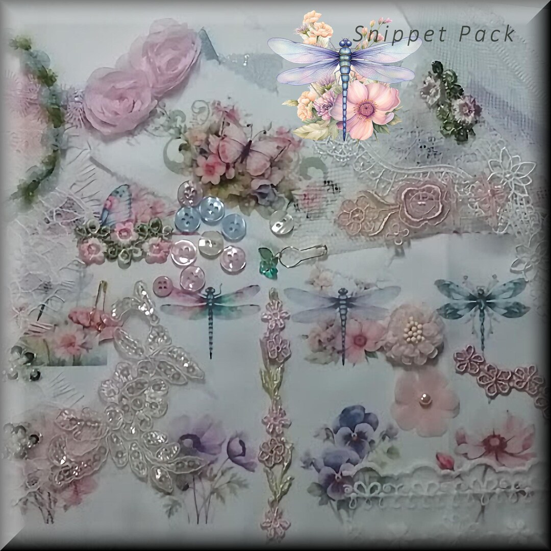 Snippet/ Mini Project Pack Dragonflies Butterflies Journaling ...