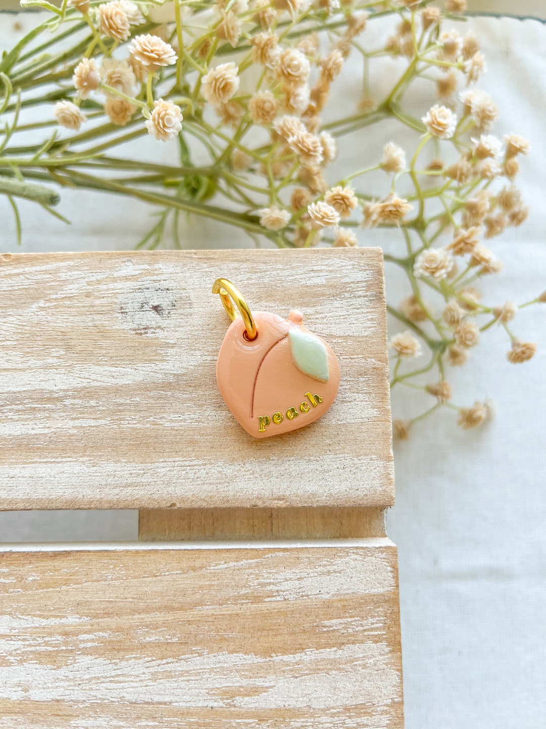 Peach Pet ID Tag - Fruit, Peaches, Dog Tag - Etsy
