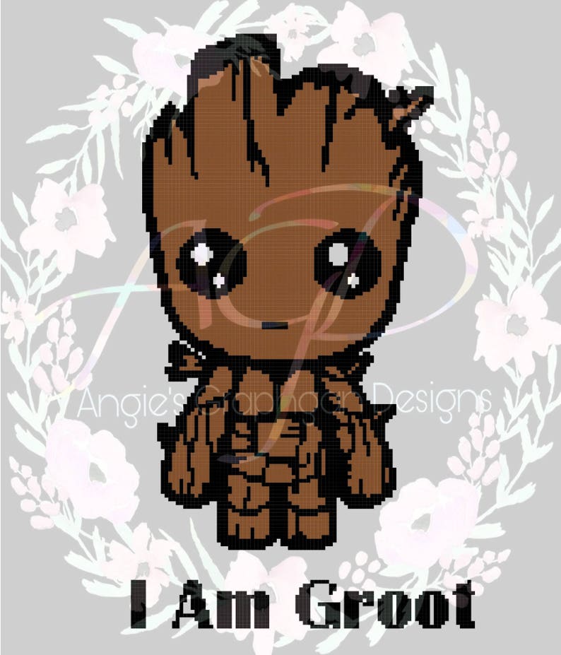 Baby Groot 150X175 Crochet Graph and Written Instructions - Etsy