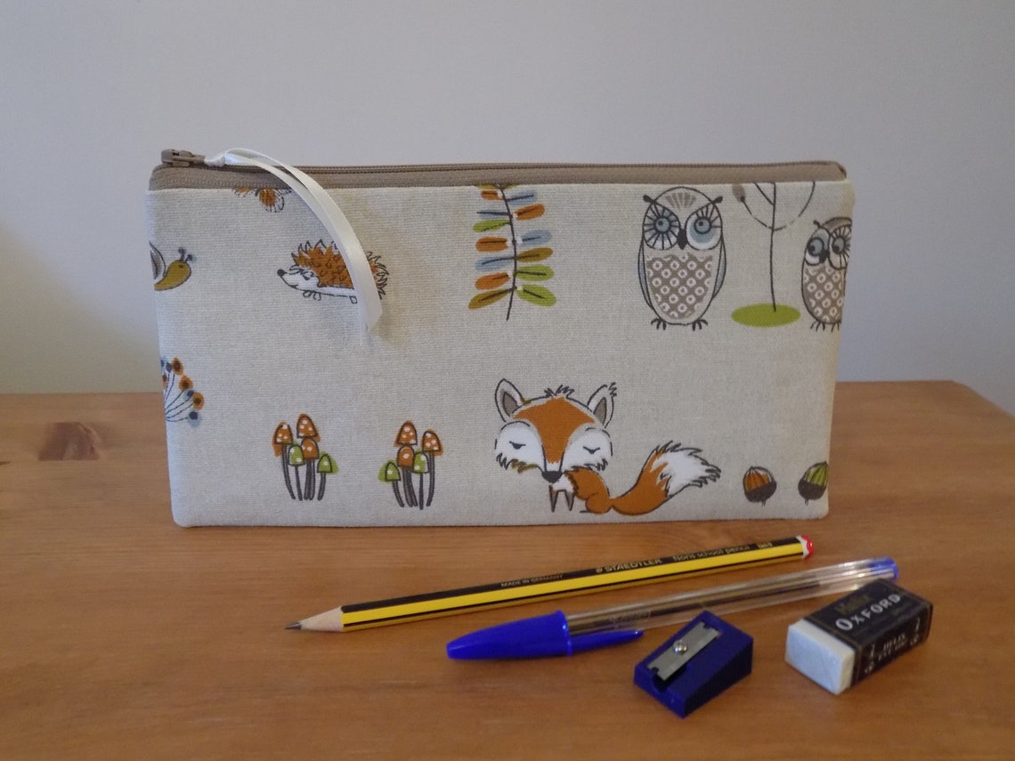 Woodland Fox Pencil Case Animal Make up Bag Cosmetics Bag - Etsy