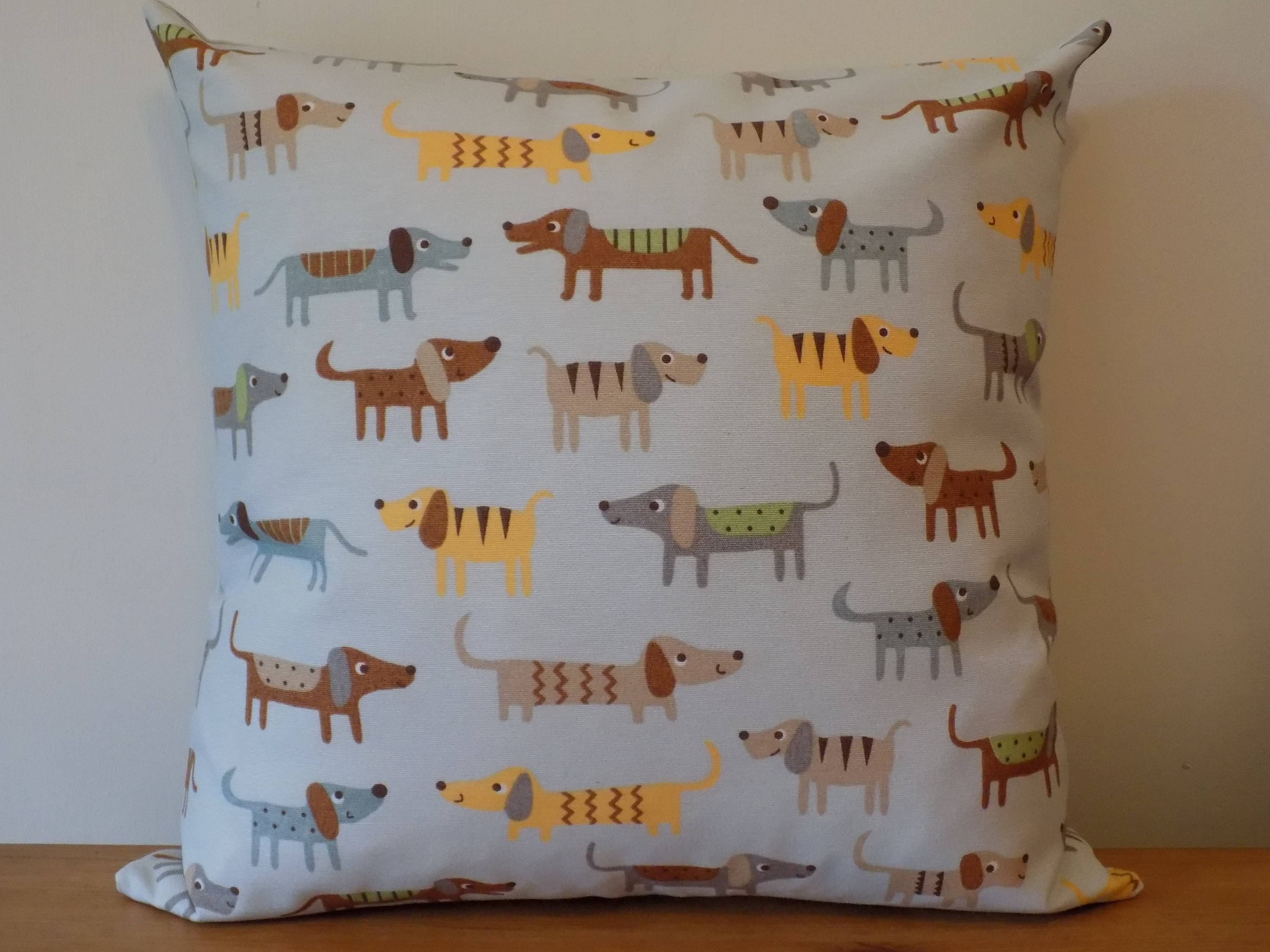 Sausage Dogs Cushion Cover UK Dachshund Fabric Linen Look - Etsy UK