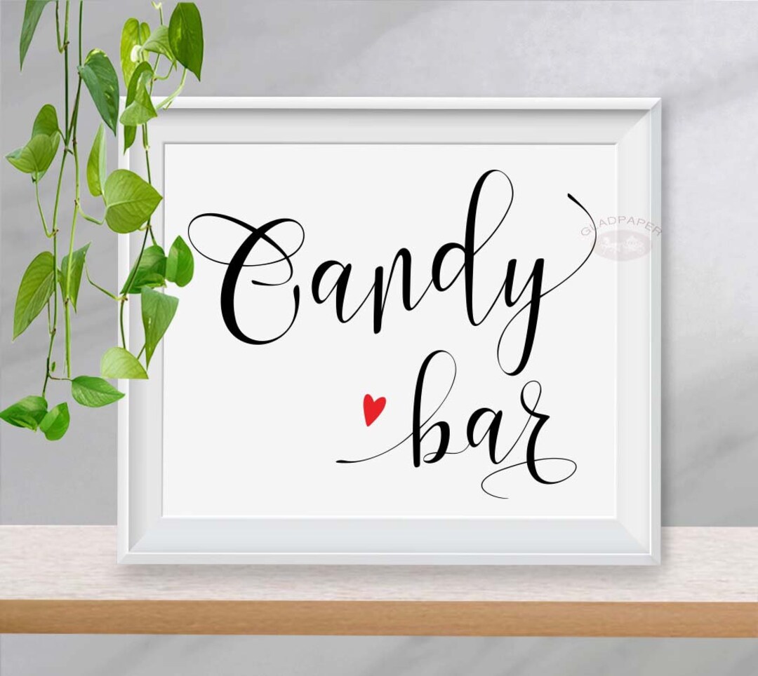 Candy Bar Sign, Candy Bar Signs, Bridal Shower Sign, Candy Bar Wedding ...
