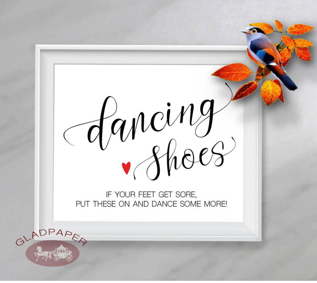 Dancing Shoes Sign, Wedding Flip Flops Sign, Dancing Feet Wedding Sign ...
