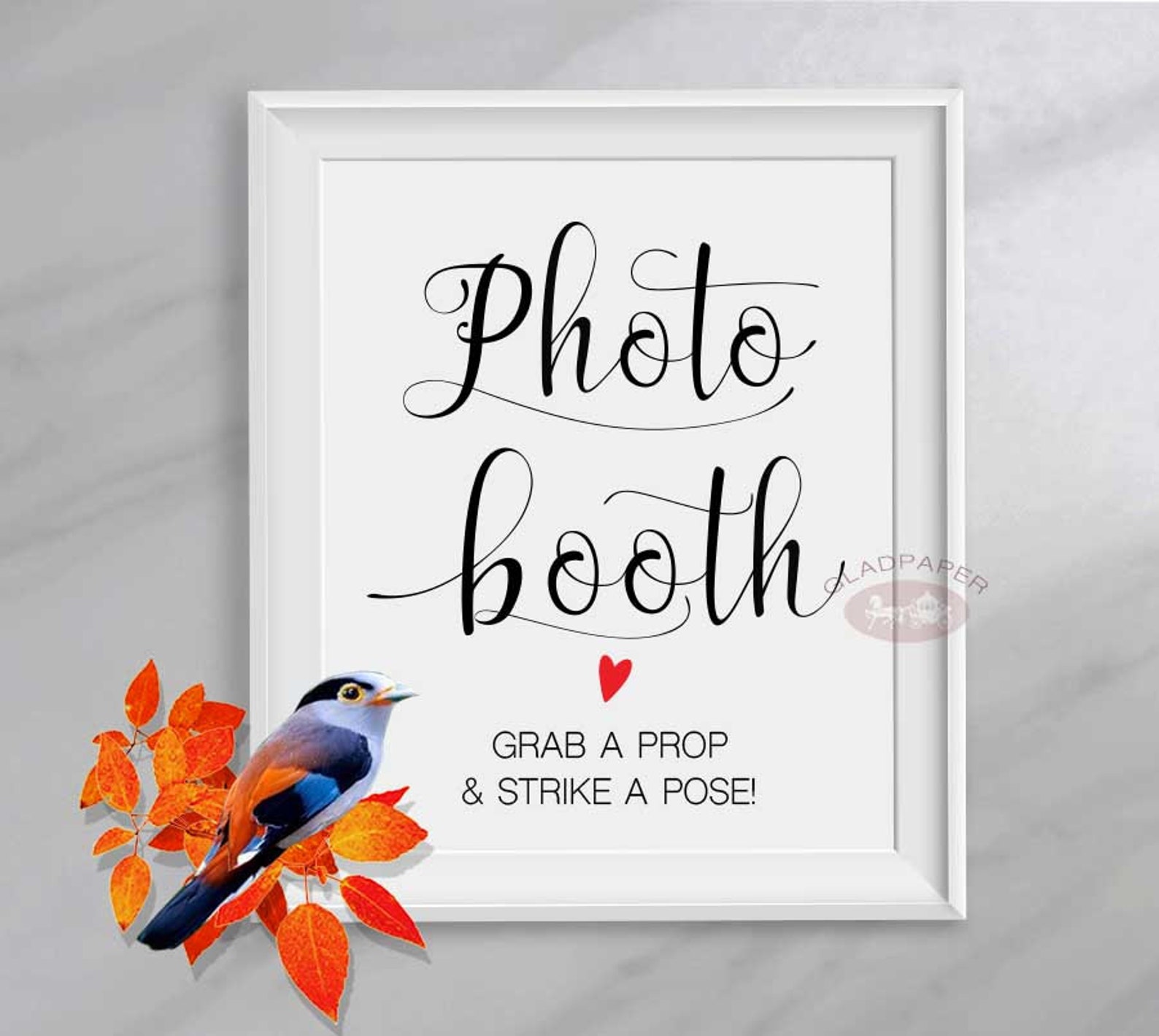 Photo Booth Sign Wedding Photo Booth Sign Grab a Prop Strike | Etsy