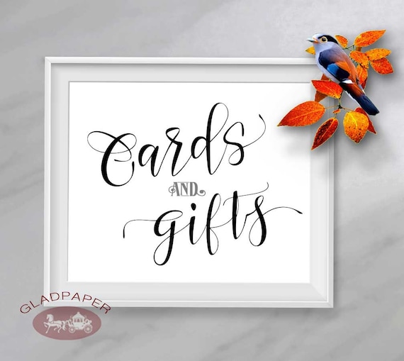 Cute Cards and Gifts Sign Modern Calligraphy Wedding Cards | Etsy