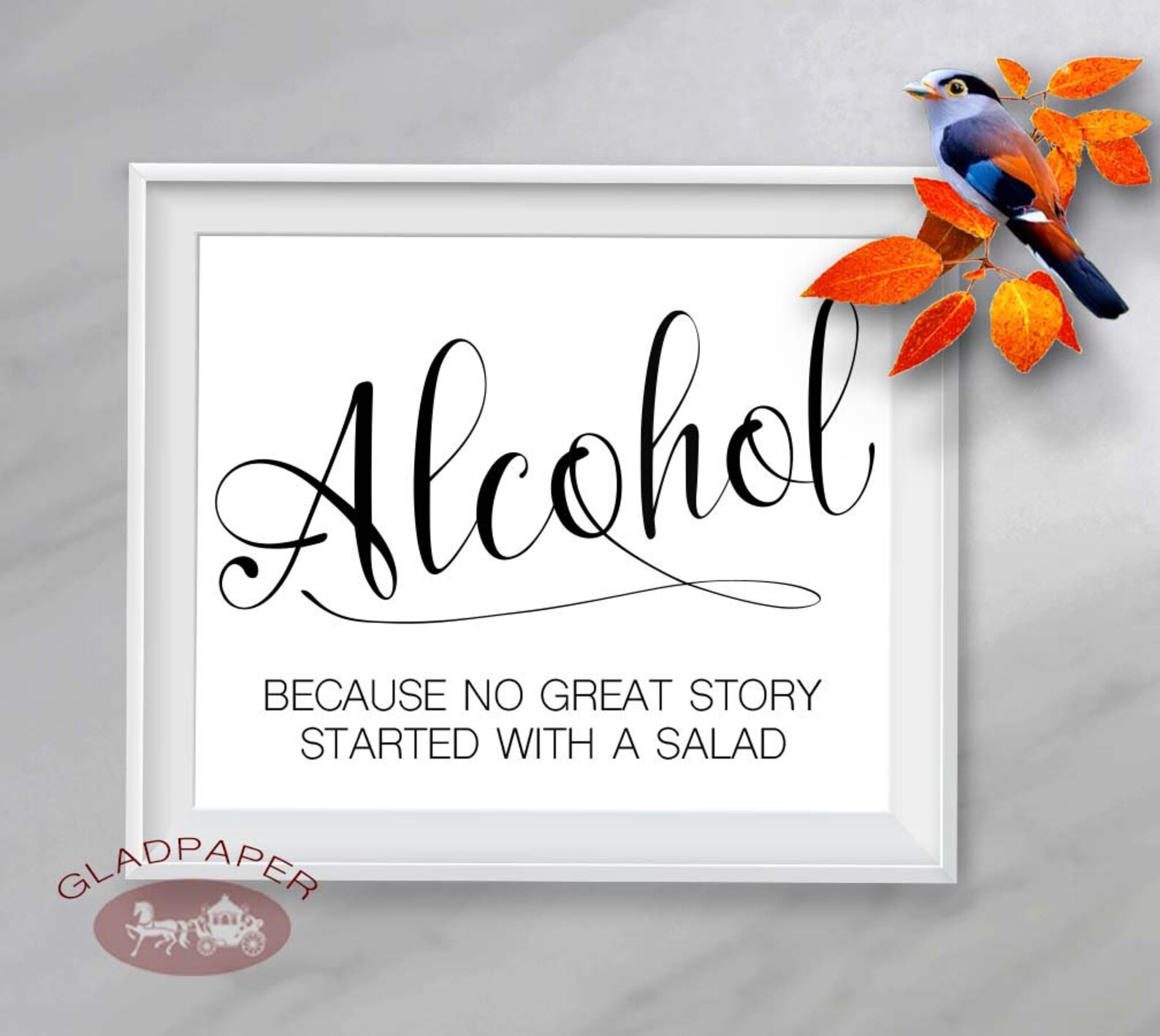 Modern Calligraphy Alcohol Wedding Sign Whimsical Alcohol | Etsy