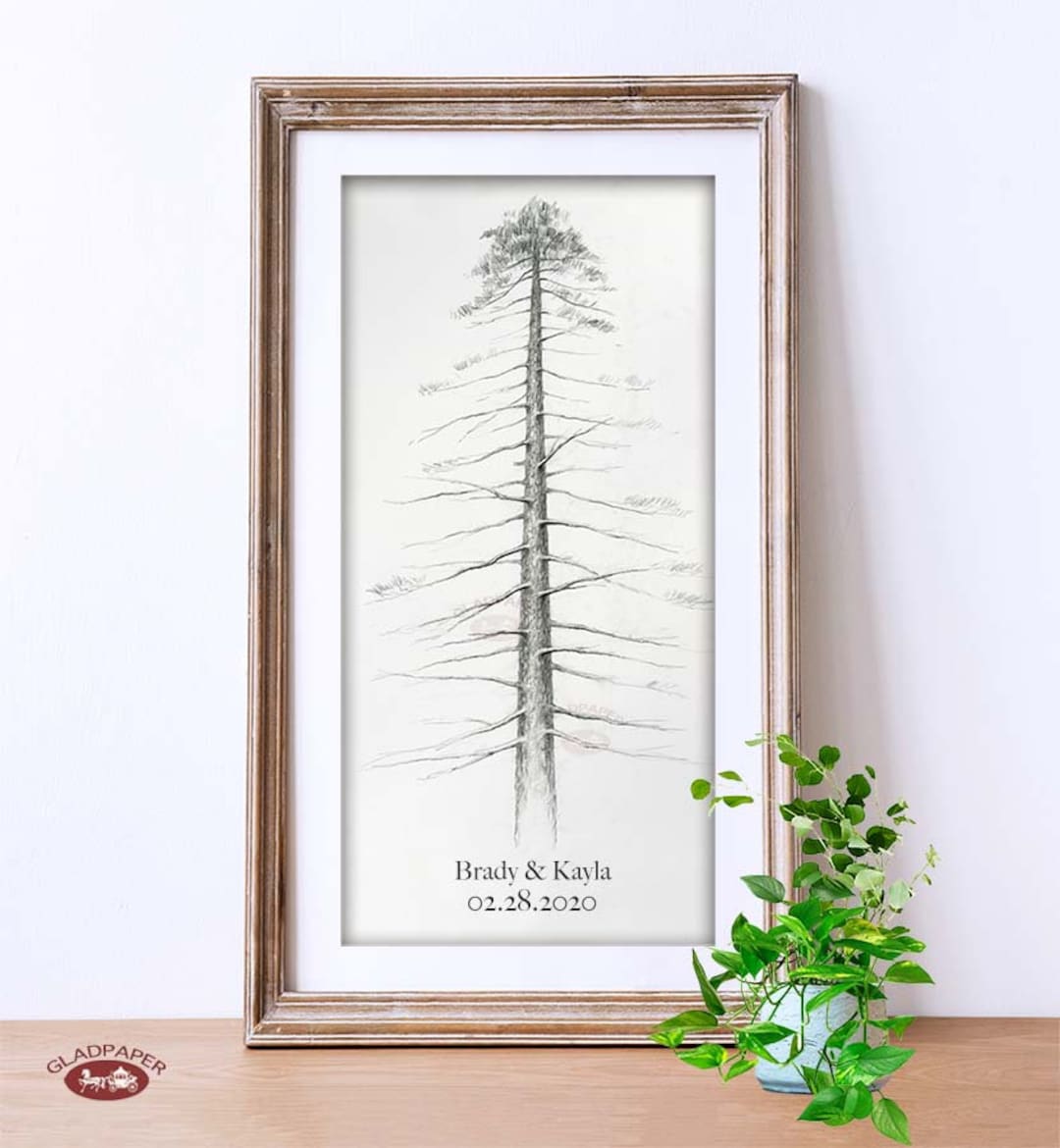 Wedding Guest Book Alternative, Tree Wedding Guest Book, Pine Tree ...