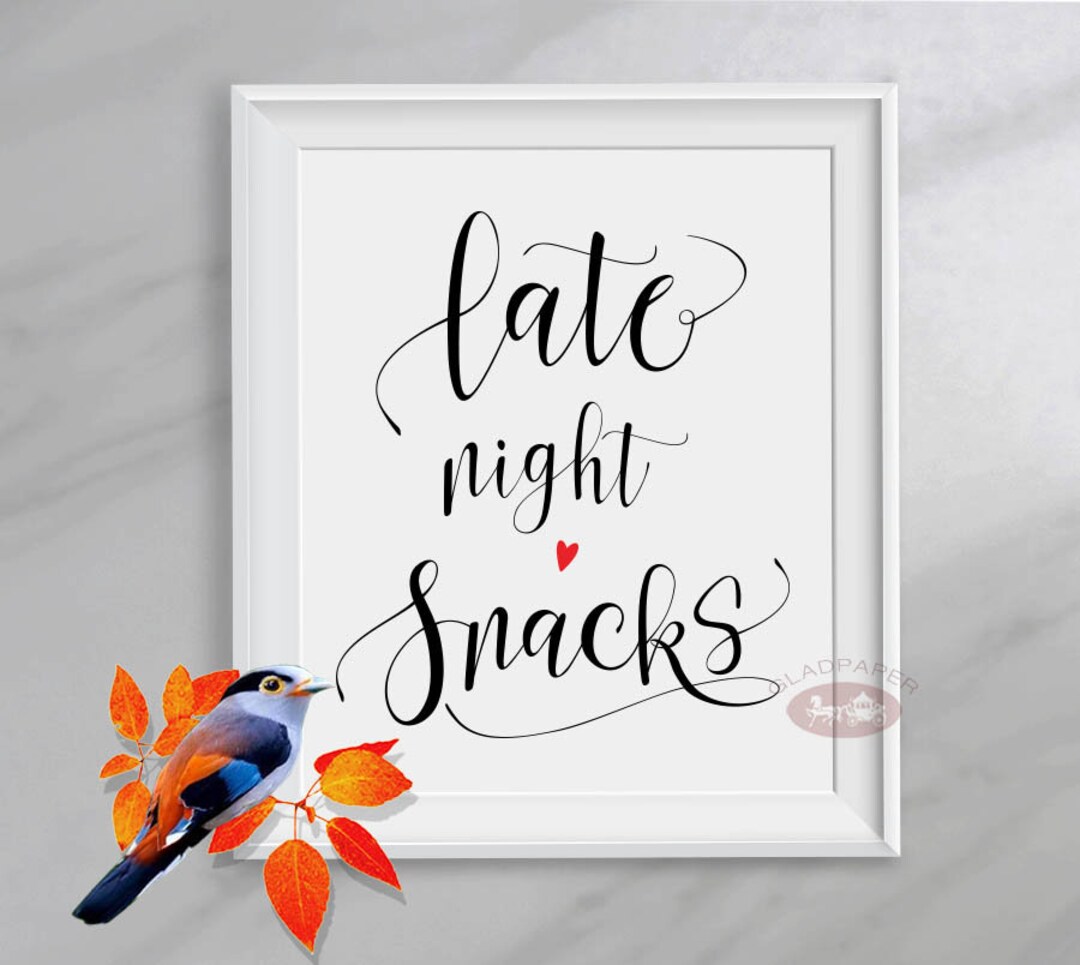 Late Night Snack Sign, Wedding Buffet Sign, Wedding Snack, Snack Sign ...