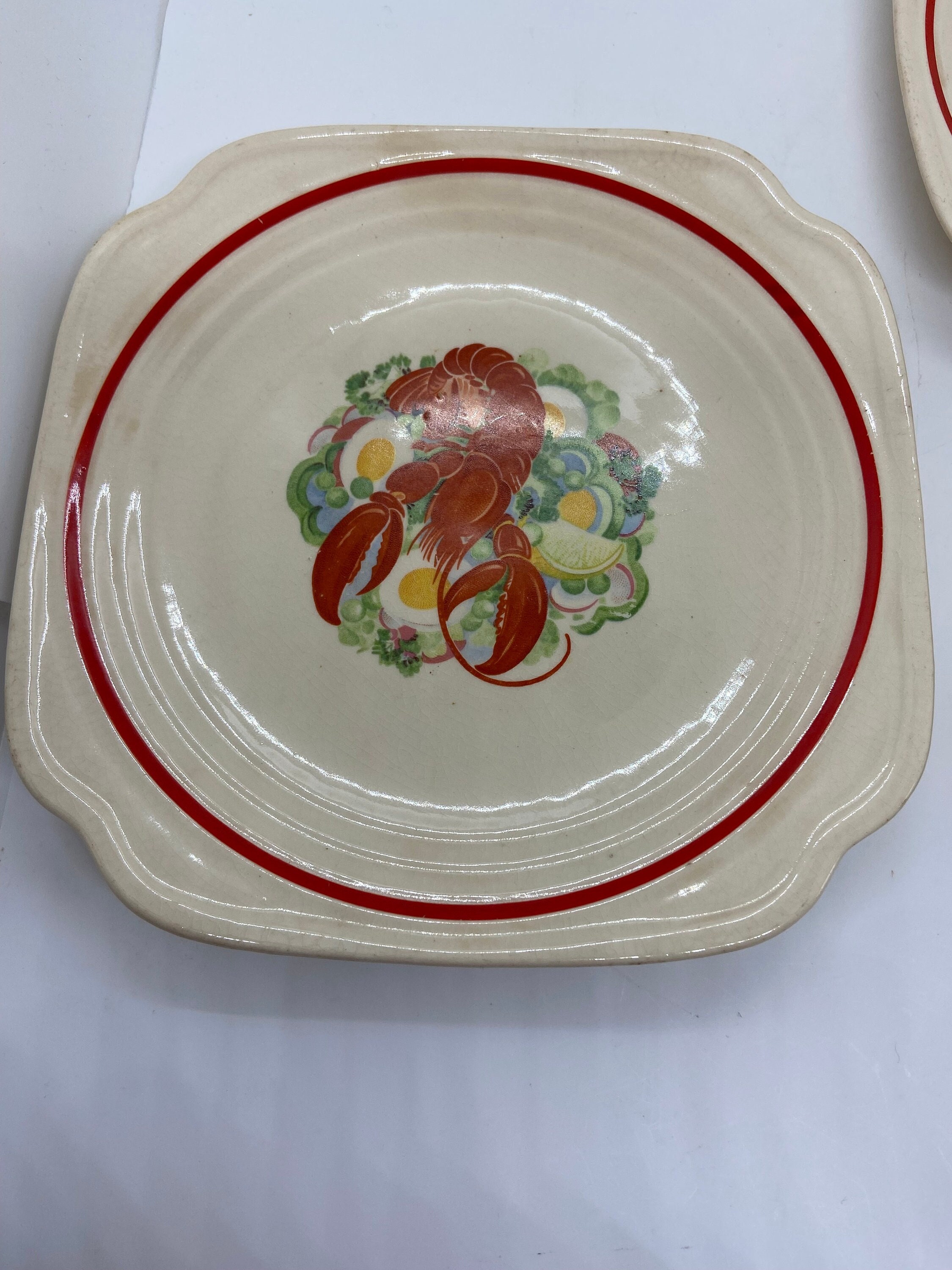 Cambridge Lobster and Vegetable Plates - Etsy