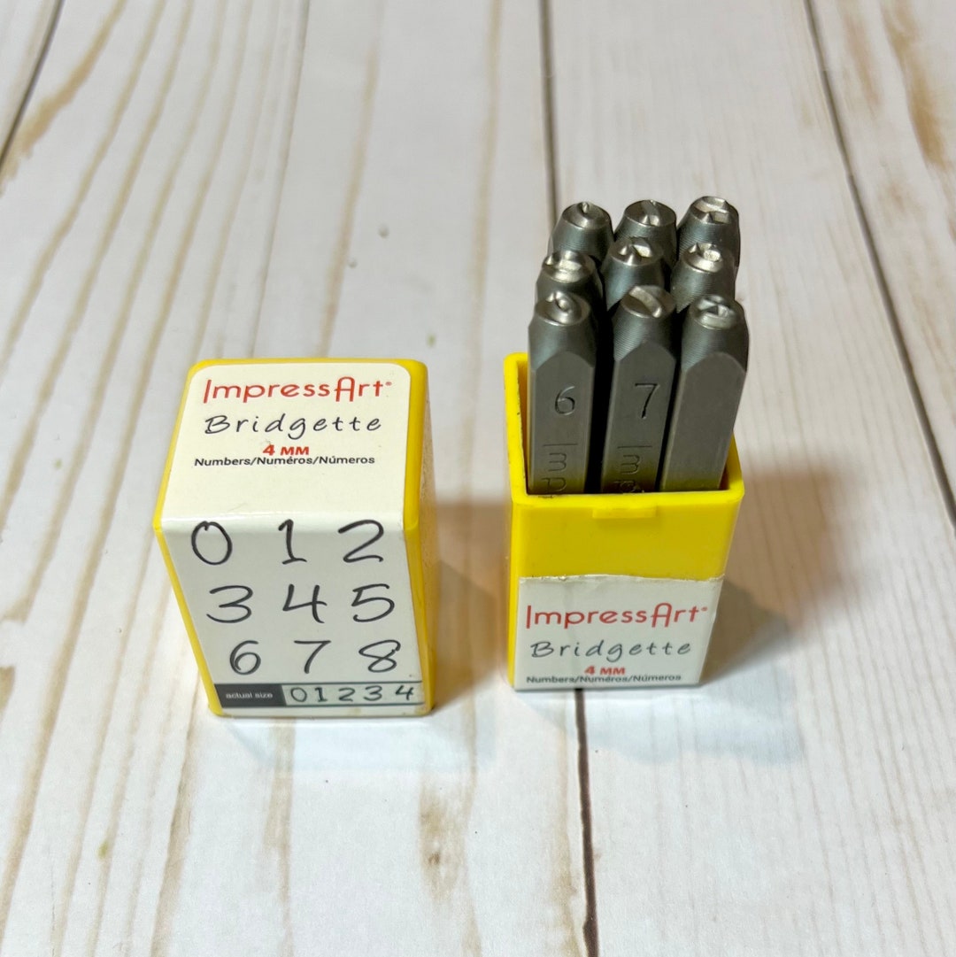 Impress Art Bridgette Stamp Digit Set, 4mm Numbers, Metal Stamping ...