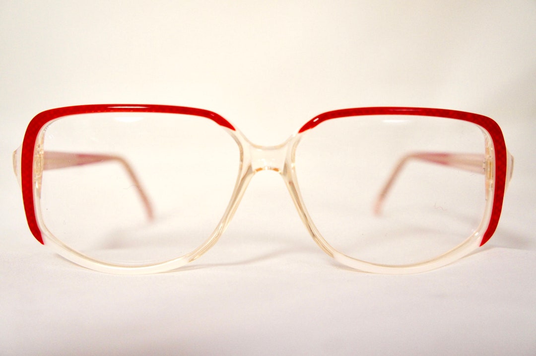 REC-R Vintage 1980s Rectangle Eyeglass Frames in Red/white, New Old ...