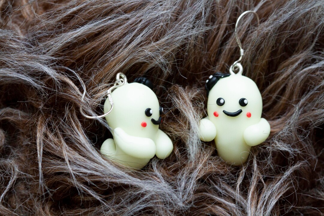 Ghost Fimo Earrings, Halloween - Etsy
