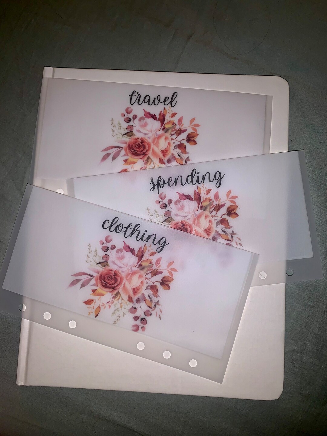 Fall Rose A6/personal Matte Vellum Cash Envelopes - Etsy