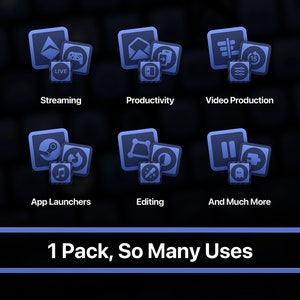Light Blue Stream Deck Icon Pack, PNG - Etsy