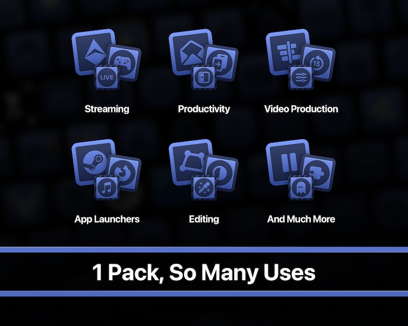 Light Blue Stream Deck Icon Pack, PNG - Etsy