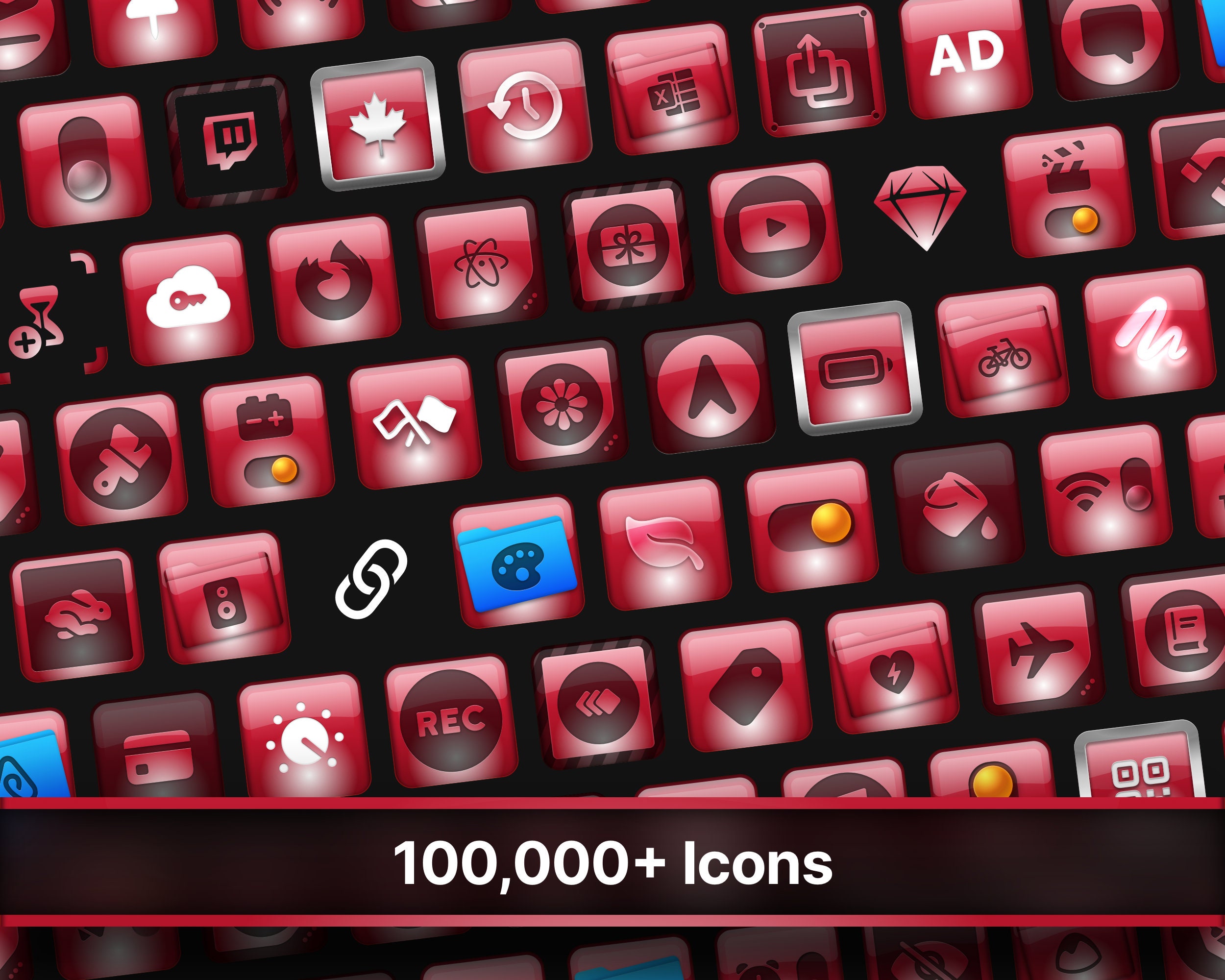 100,000 Stream Deck Icons, Aqua // RED For: Stream Deck mini, Stream ...