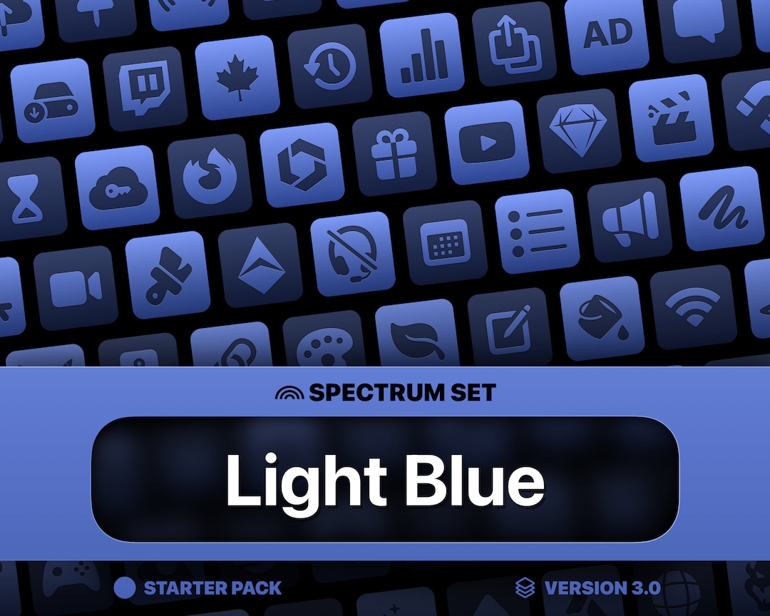 Spectrum, Light Blue // Stream Deck Icon Pack for Stream Deck Product ...