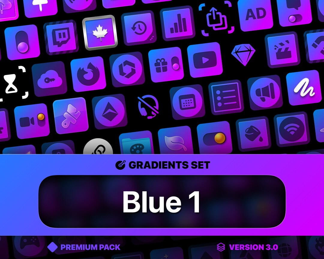 Blue 1, 220,000+ Stream Deck Icon Pack, PNG - Etsy