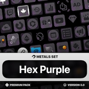 Metals, Hex Purple // Stream Deck Icon Pack for Stream Deck Product ...