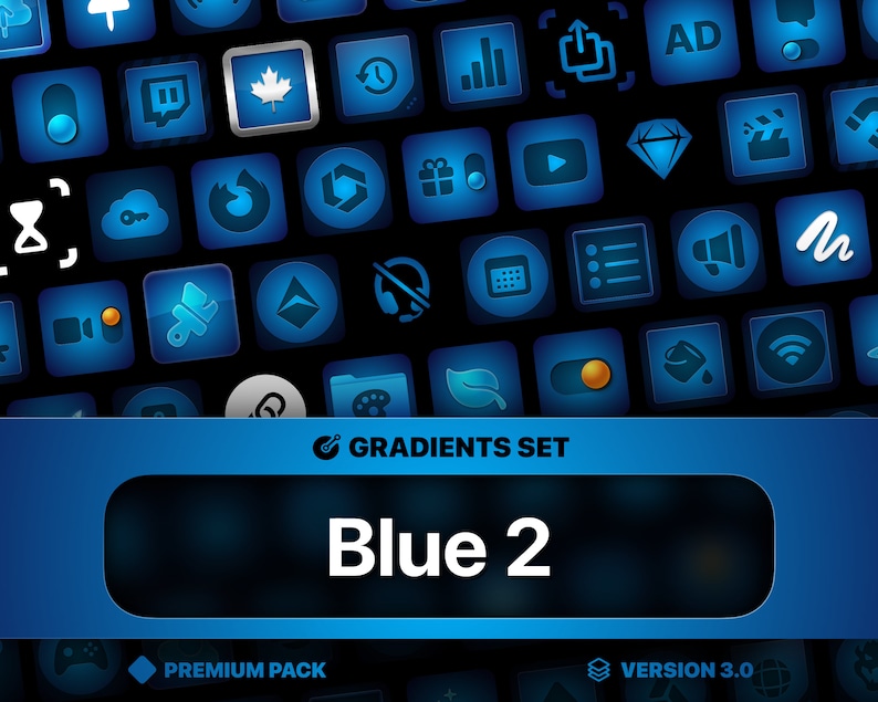 Gradients, BLUE 2 // Stream Deck Icons for Stream Deck regular, Mini ...