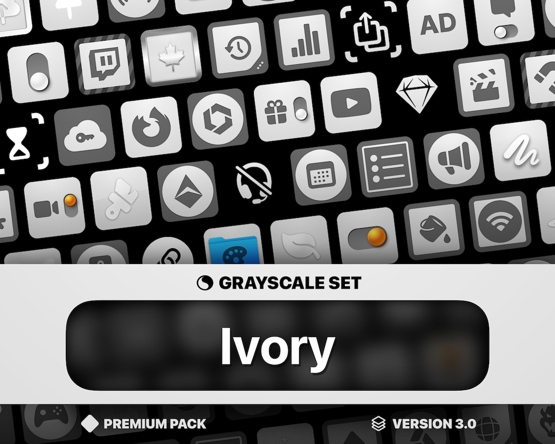 Grayscale, Ivory // Stream Deck Icon Pack for Stream Deck Product Line ...