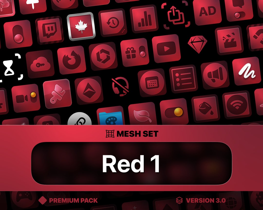 Mesh, Red 1 // Stream Deck Icons for Stream Deck regular, Mini, XL ...