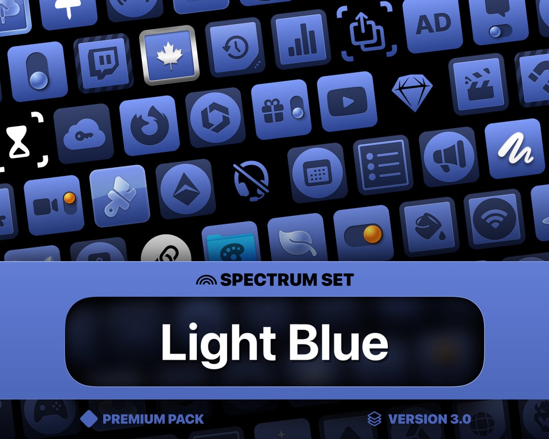 Spectrum, Light Blue // Stream Deck Icon Pack for Stream Deck Product ...