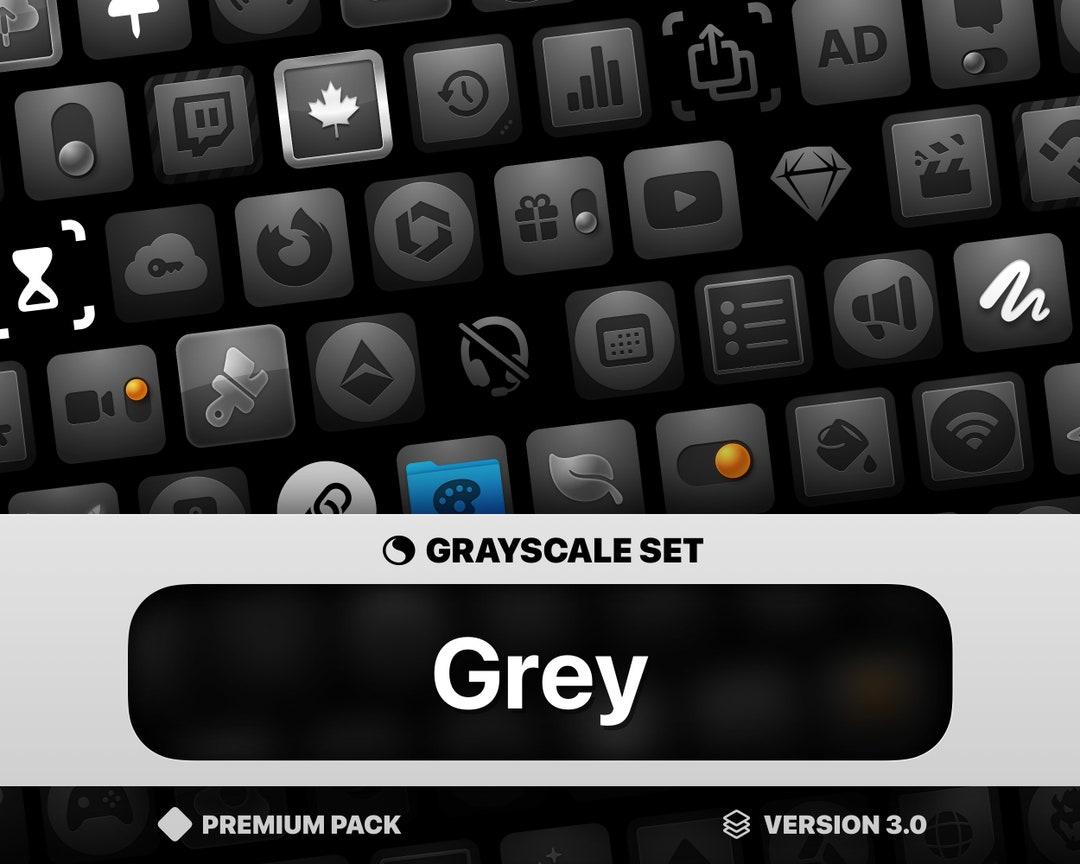 Grayscale, Grey // Stream Deck Icon Pack for Stream Deck Product Line ...