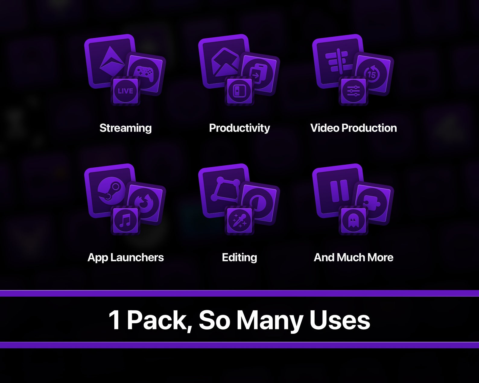 Purple, 220,000+ Stream Deck Icon Pack, PNG - Etsy