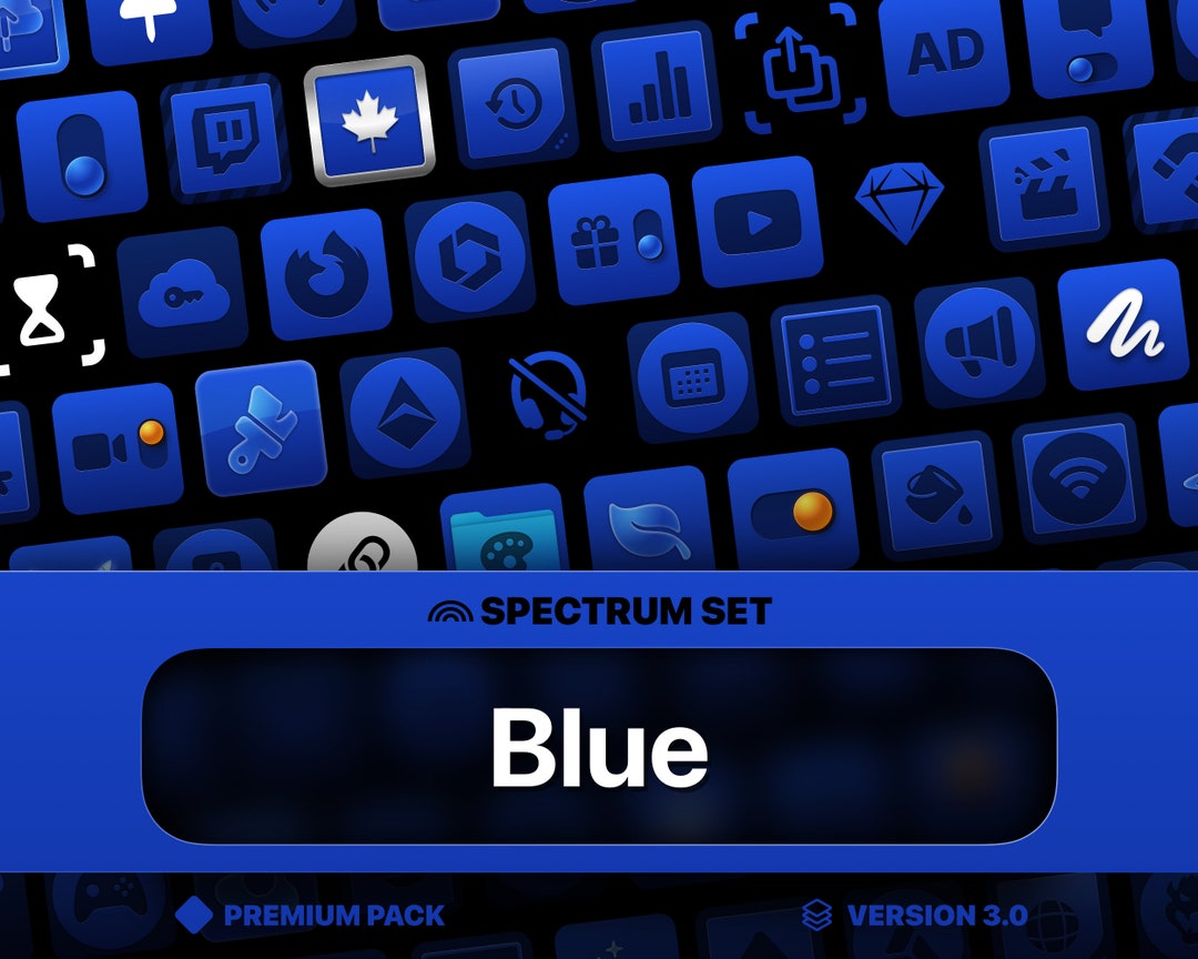 Spectrum, Blue // Stream Deck Icon Pack for Stream Deck Product Line, Touch Portal, Twitch ...