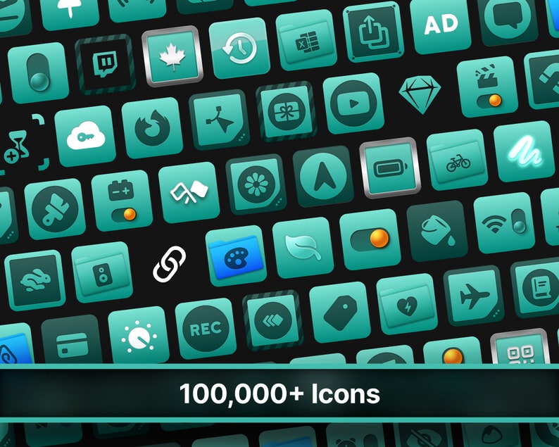 100,000 Stream Deck Icons, Spectrum // CANDY TEAL For: Stream Deck mini ...