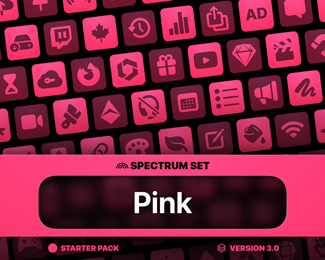 Spectrum, Pink // Stream Deck Icon Pack for Stream Deck Product Line ...