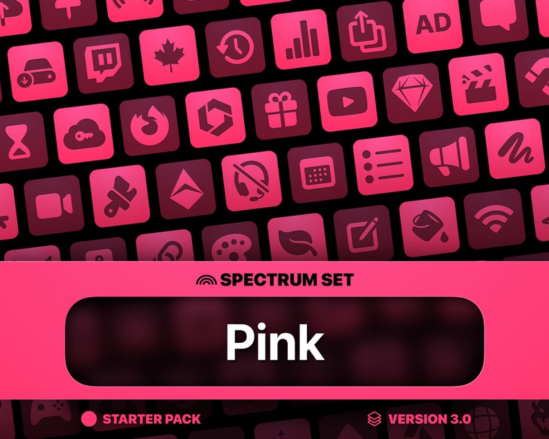 Pink, 9,000 Stream Deck Icon Pack, PNG - Etsy